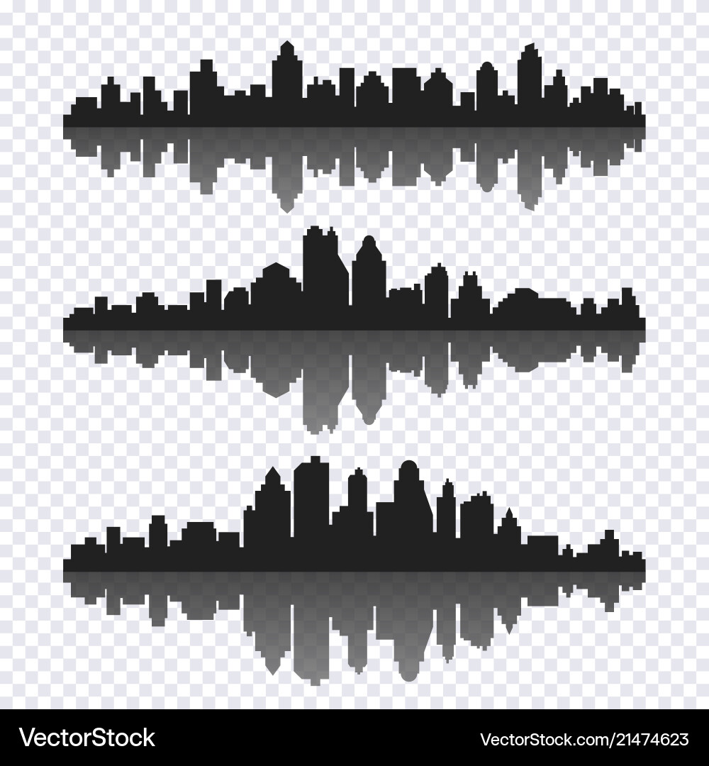 Set different black horizontal cityscape Vector Image