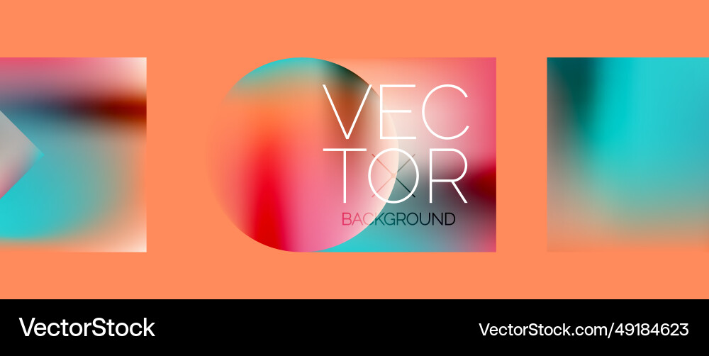 Squares and circles design fluid color gradients Vector Image