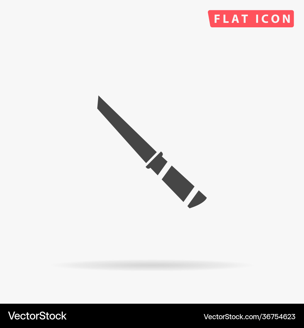 Tanto japanese short sword flat icon Royalty Free Vector