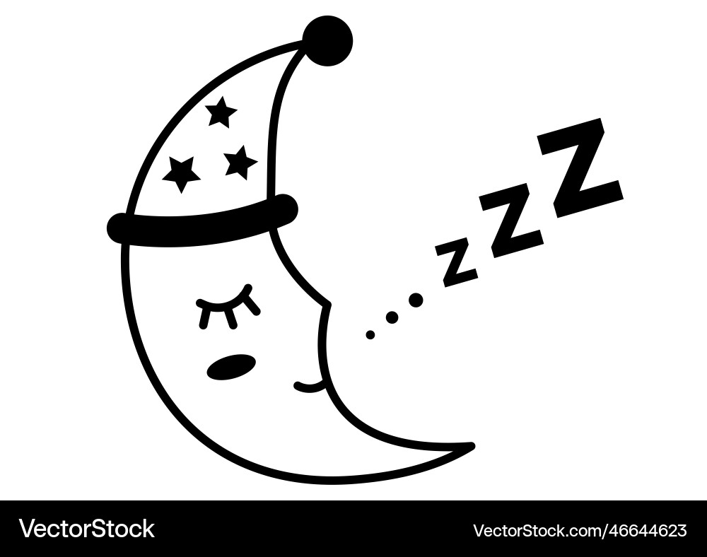 Zzz sleep snore with crescent moon icon Royalty Free Vector