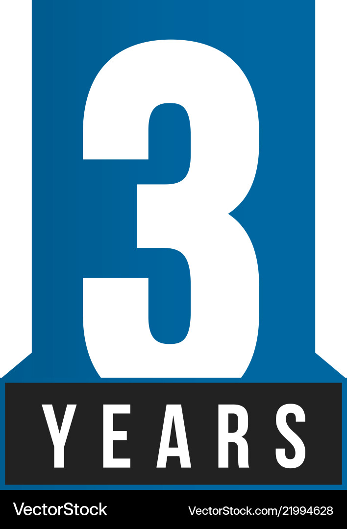 3 years anniversary icon birthday logo Royalty Free Vector