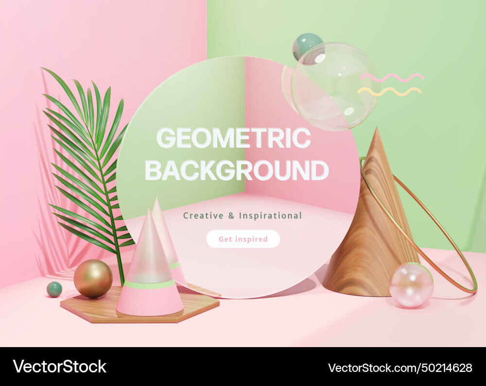3d creative mirror background Royalty Free Vector Image