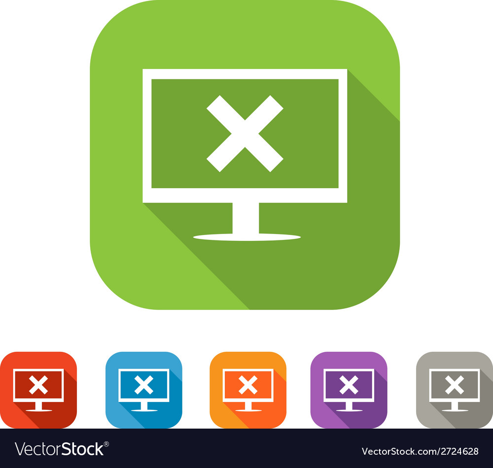 Color set of flat error icon Royalty Free Vector Image