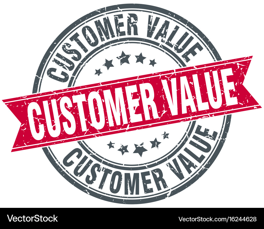 Customer value round grunge ribbon stamp Vector Image