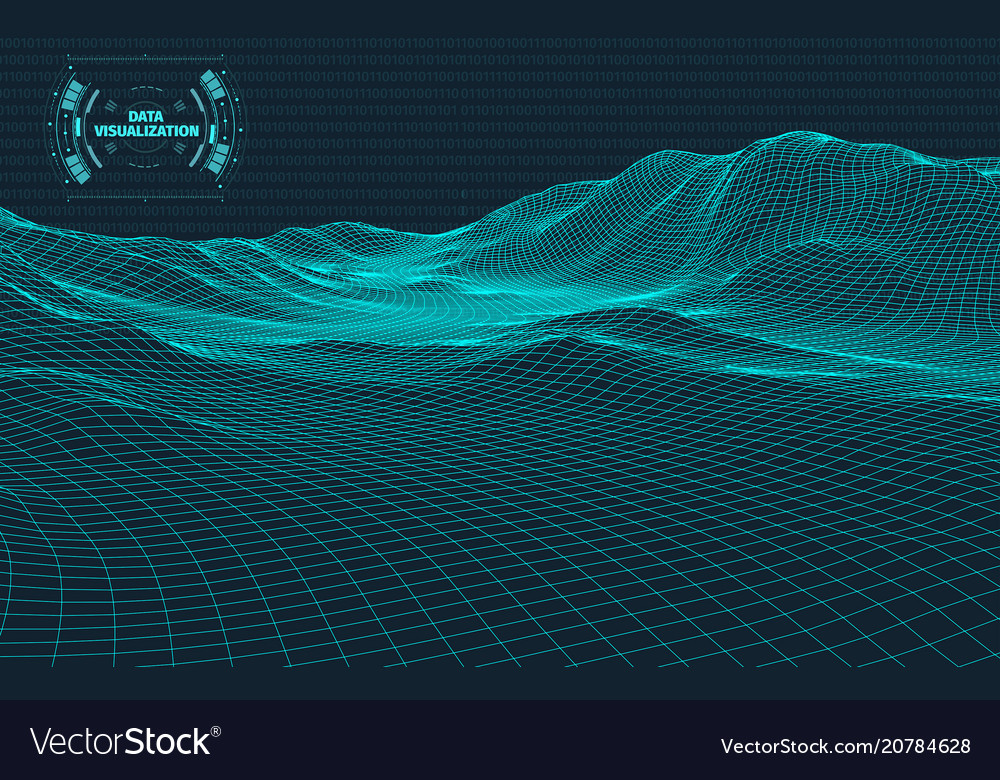 Data visualization background futuristic design Vector Image