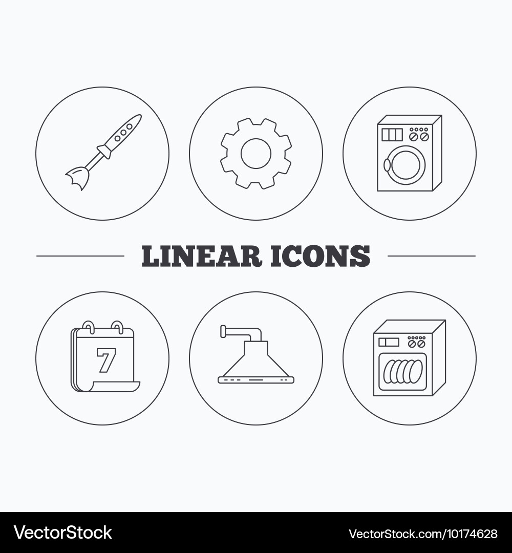 Dishwasher washing machine and blender icons Vector Image