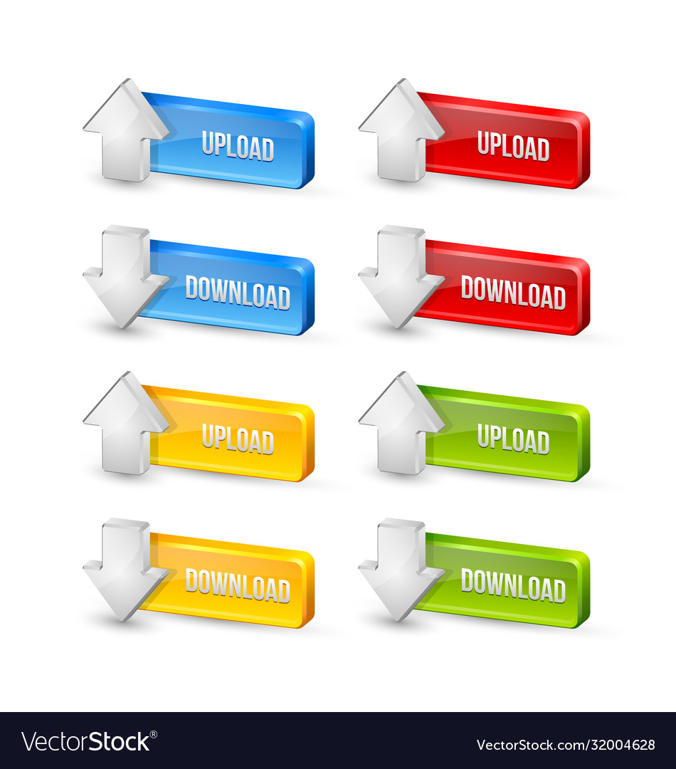 Download and upload buttons Royalty Free Vector Image