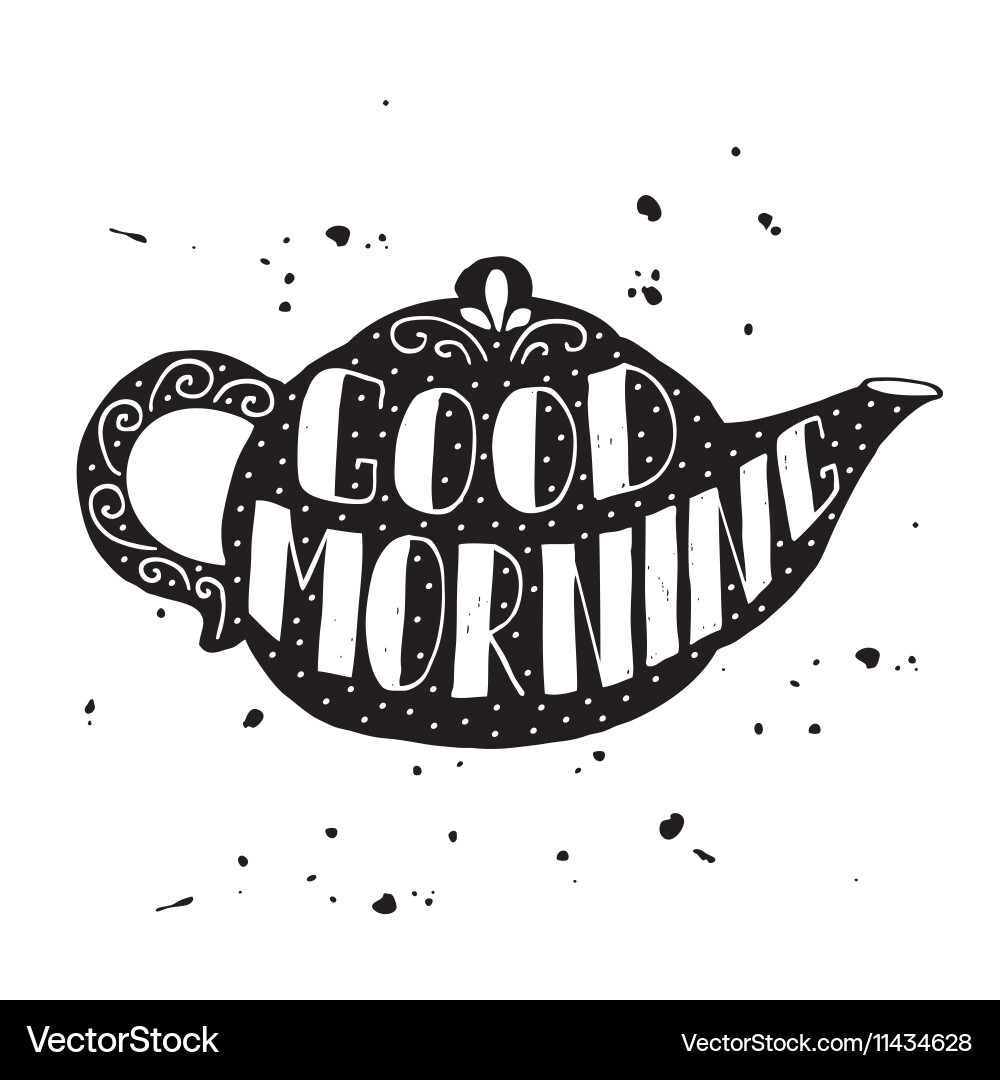 Good morning modern lettering poster Royalty Free Vector
