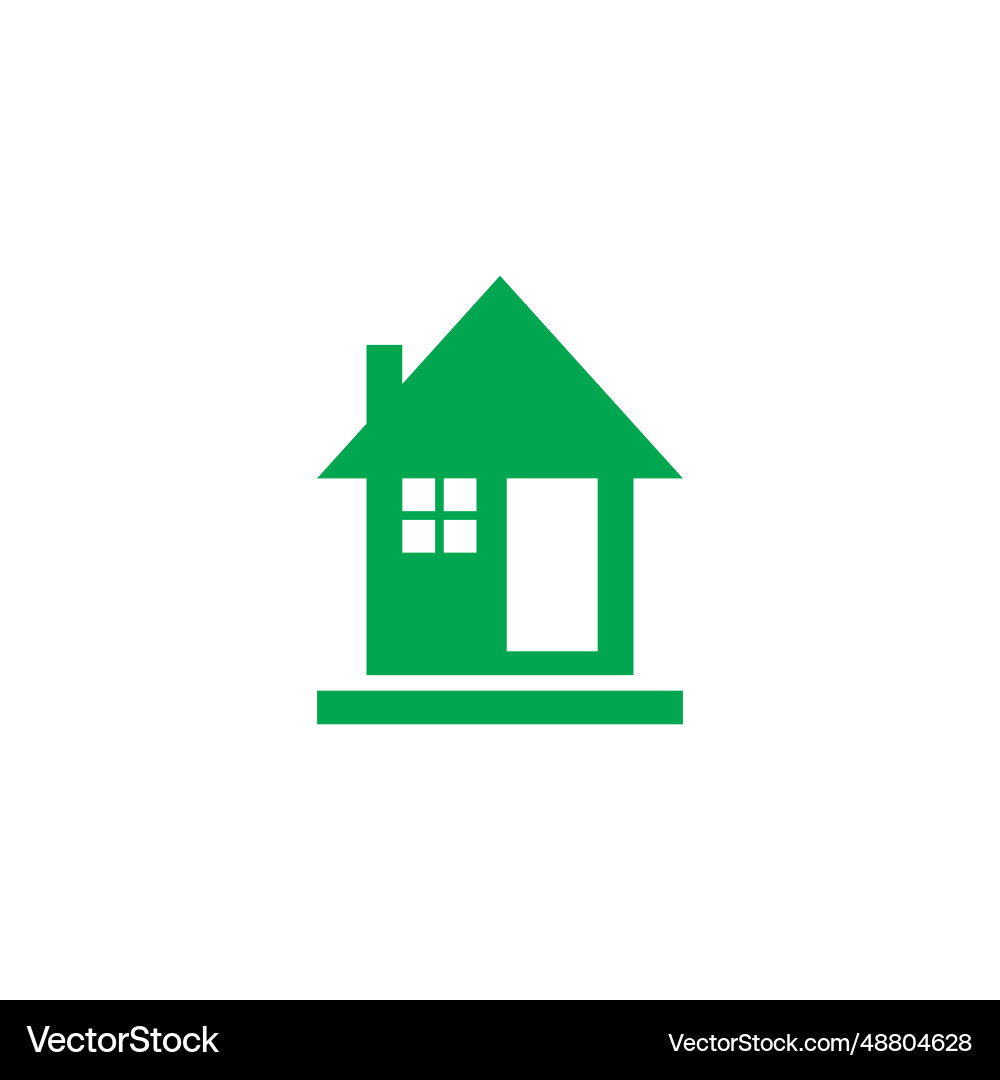 Green home icon house logo design Royalty Free Vector Image