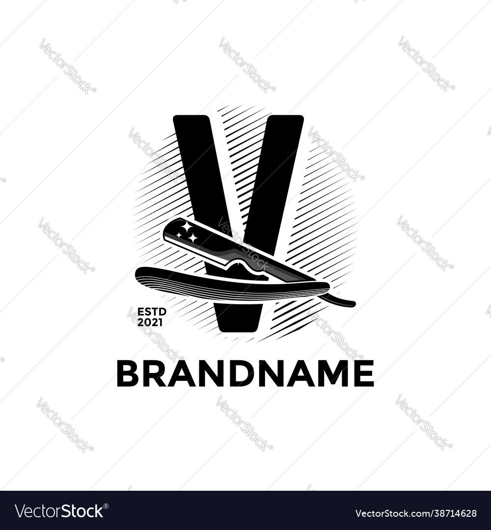 Initial w razor Royalty Free Vector Image - VectorStock