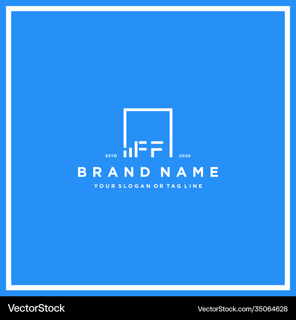 Letter ff square logo finance design Royalty Free Vector