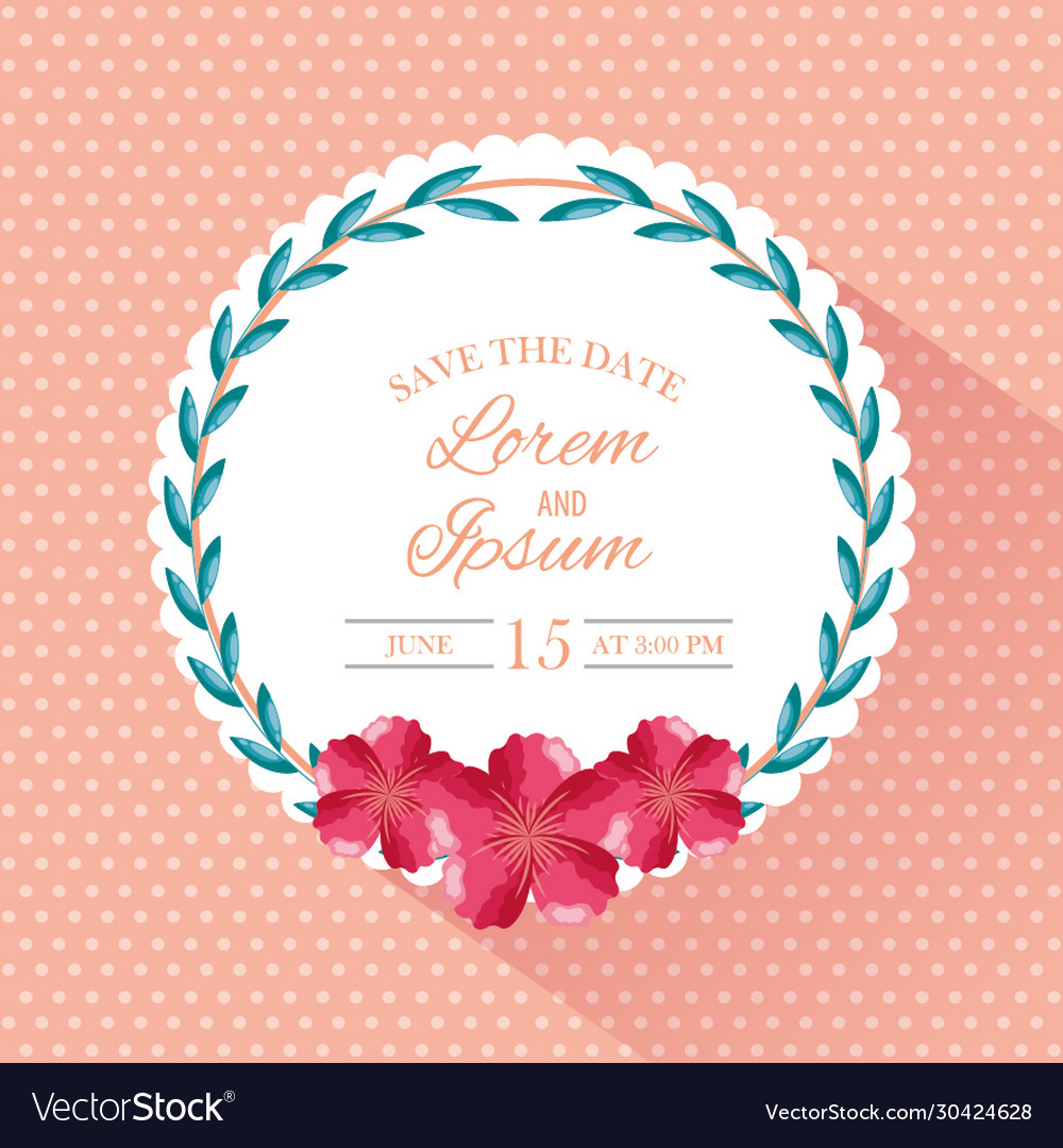 Save date circular frame Royalty Free Vector Image