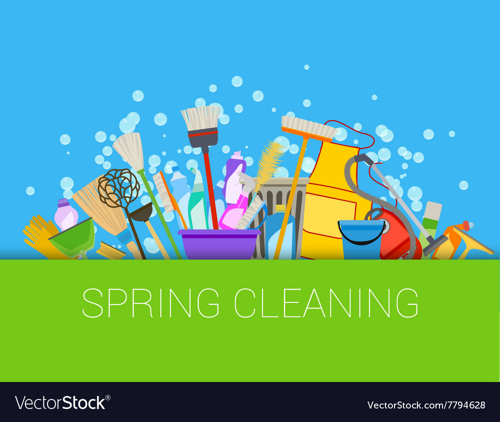 Spring cleaning composition Royalty Free Vector Image