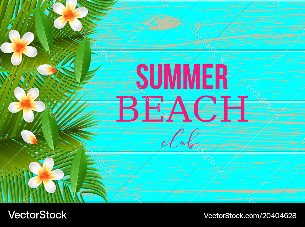 Summer tropical beach club background Royalty Free Vector