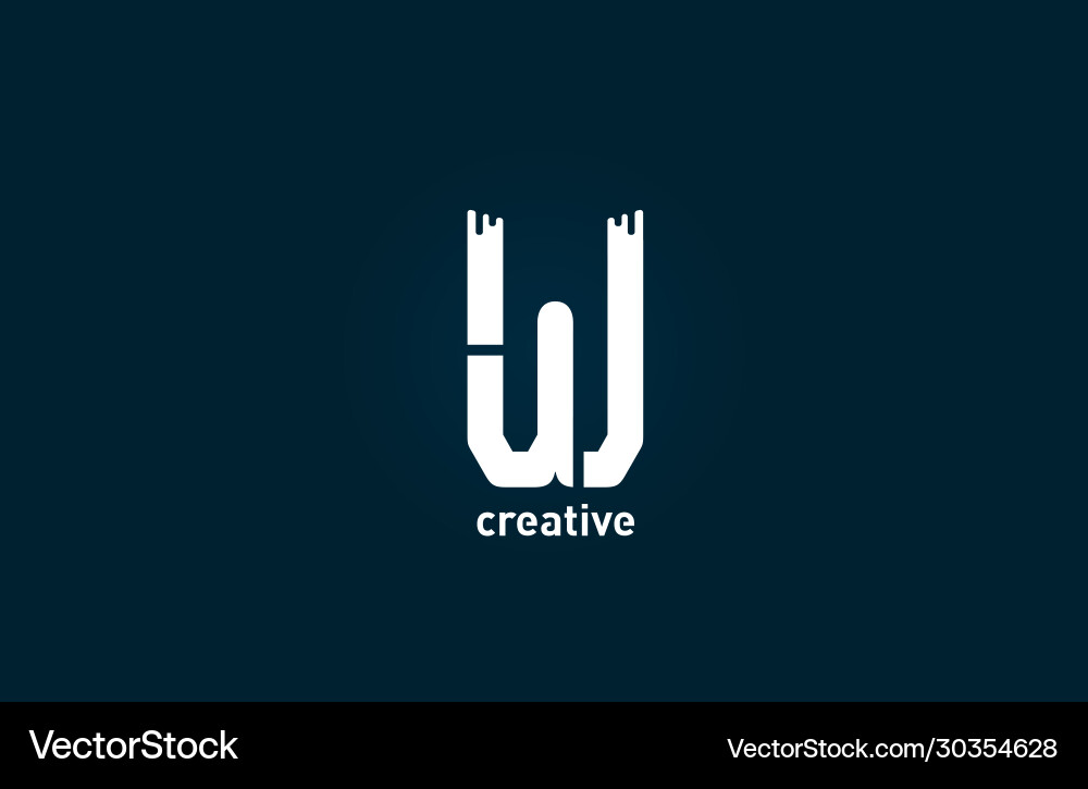 White creative w letter alphabet logo design icon Vector Image