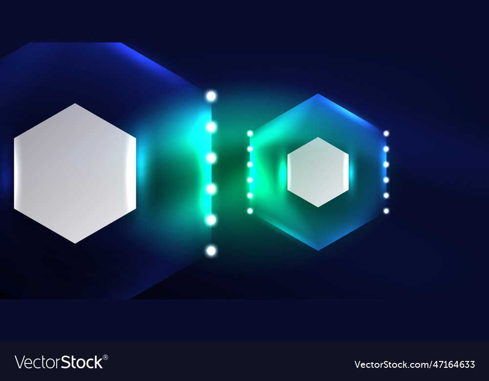 Abstract background neon hexagon Royalty Free Vector Image