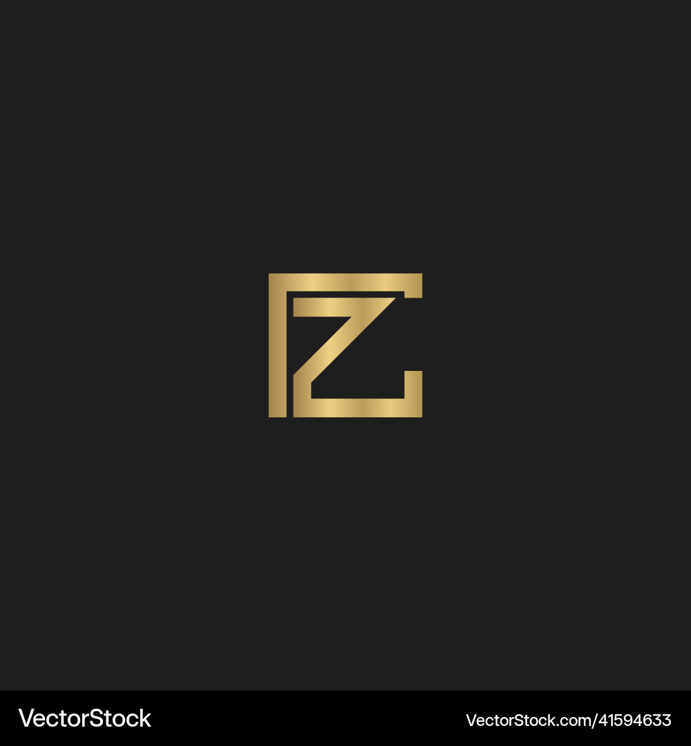 Alphabet initials logo cz zc c and z Royalty Free Vector
