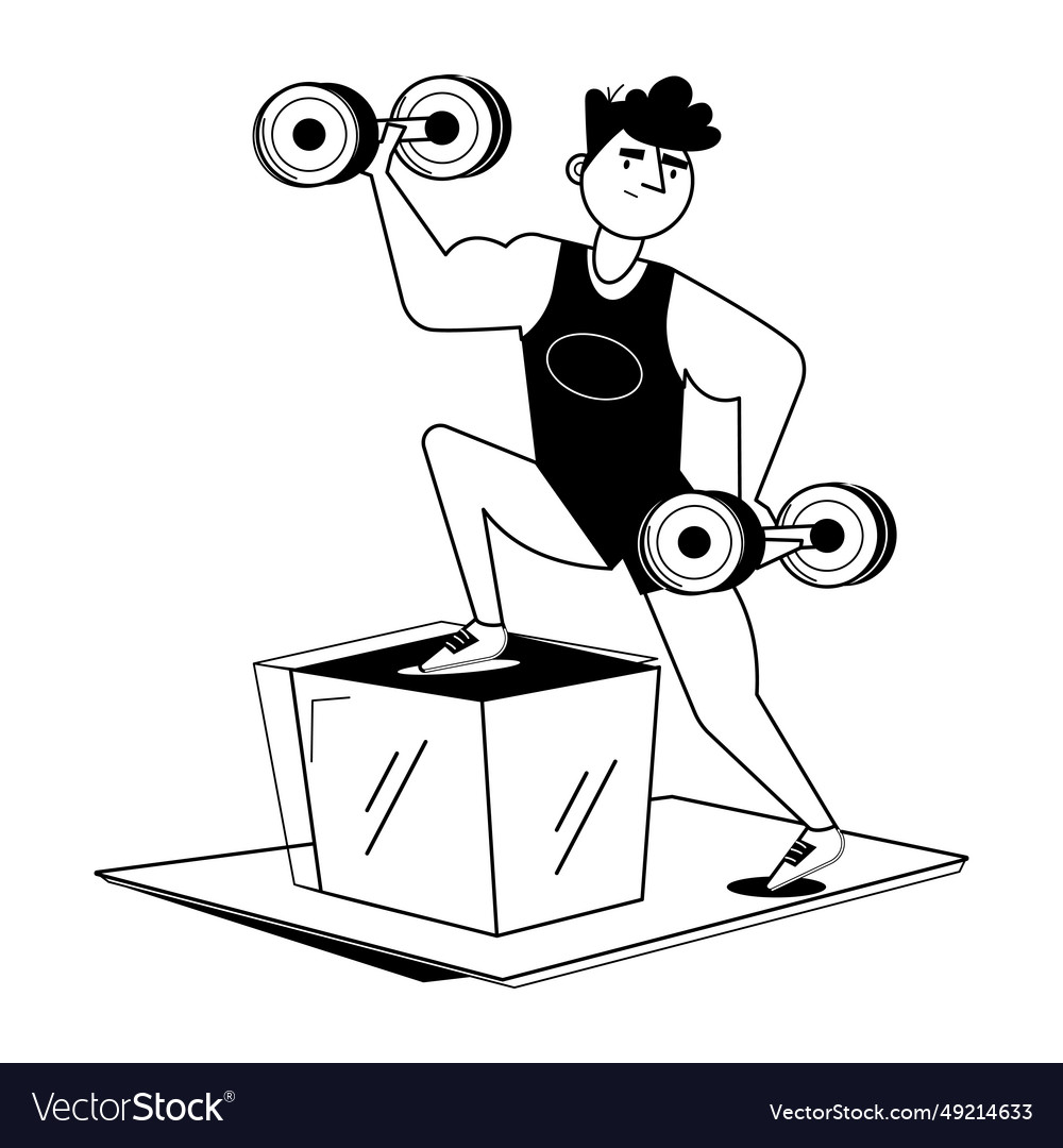 Bicep exercise Royalty Free Vector Image - VectorStock