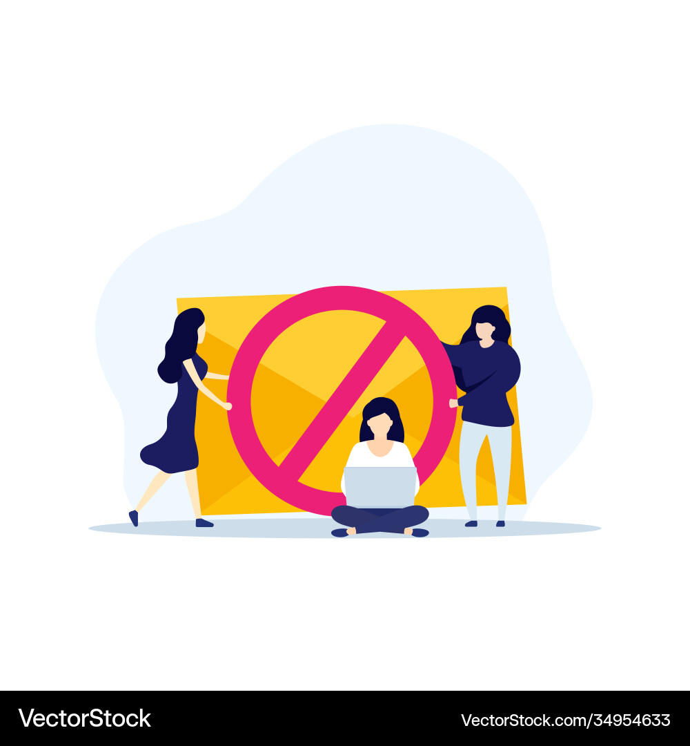 Blocked mail concept flat style Royalty Free Vector Image