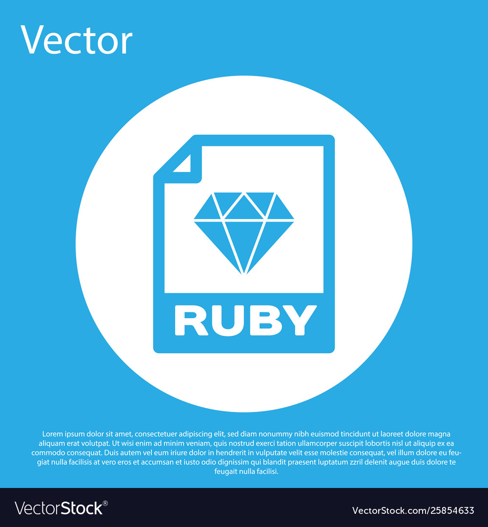 Blue ruby file document icon download ruby button Vector Image Blue ruby file document icon download ruby button Vector Image
