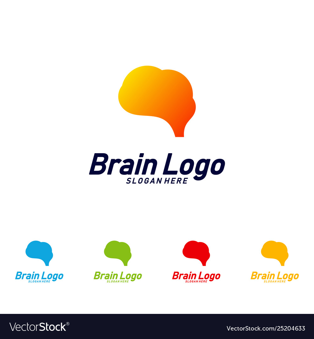 Brain logo design mind concept logo template Vector Image