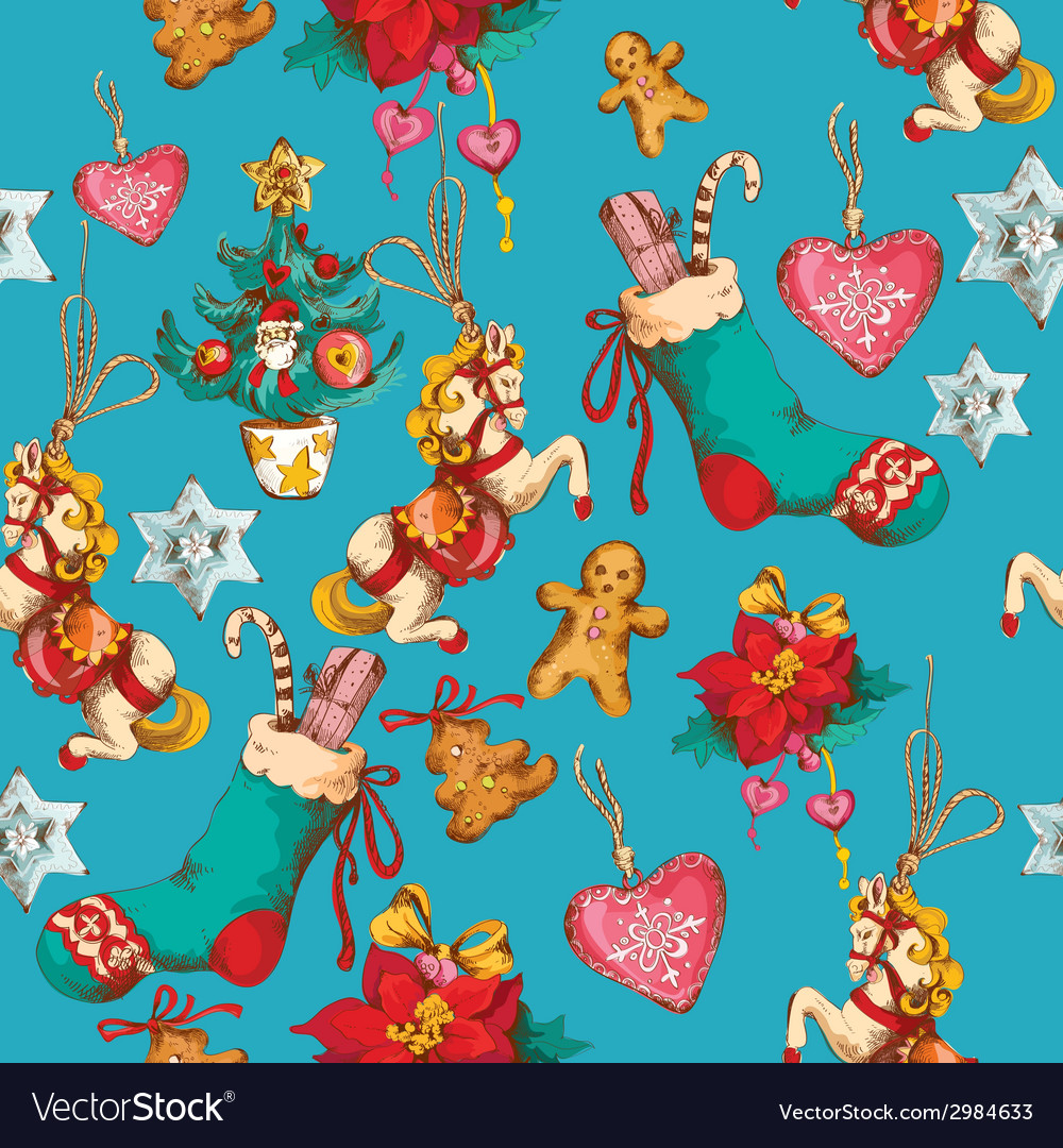 Christmas seamless pattern Royalty Free Vector Image