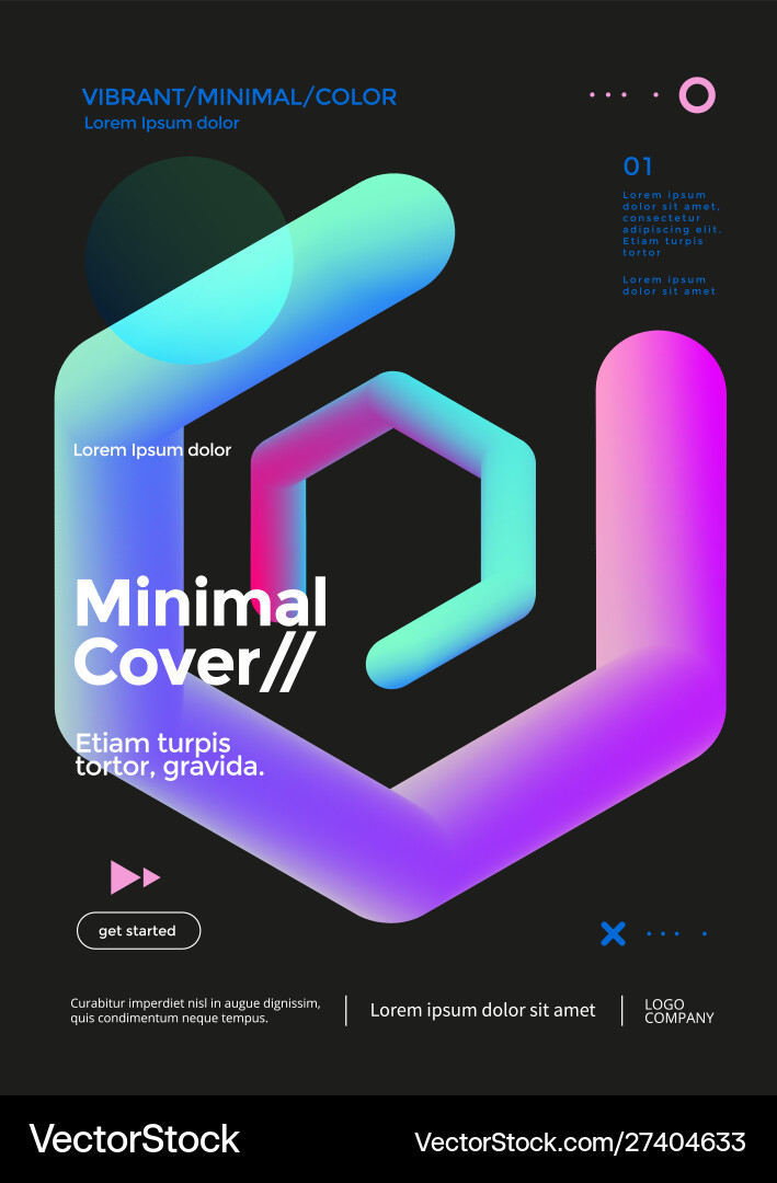 Creative design poster with gradients art shapes Vector Image
