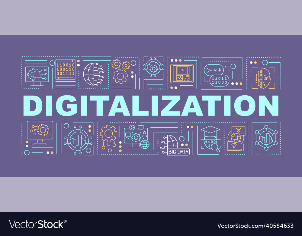 Digitalization Word Concepts Banner Royalty Free Vector