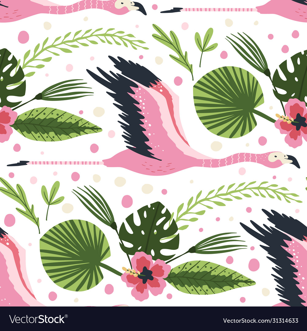 Flamingo seamless pattern Royalty Free Vector Image