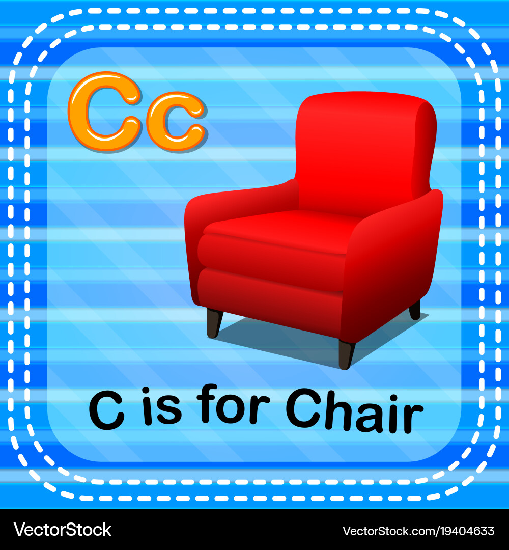 Flashcard letter c is for chair Royalty Free Vector Image