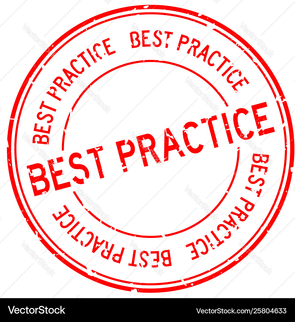 Grunge red best practice word round rubber seal Vector Image