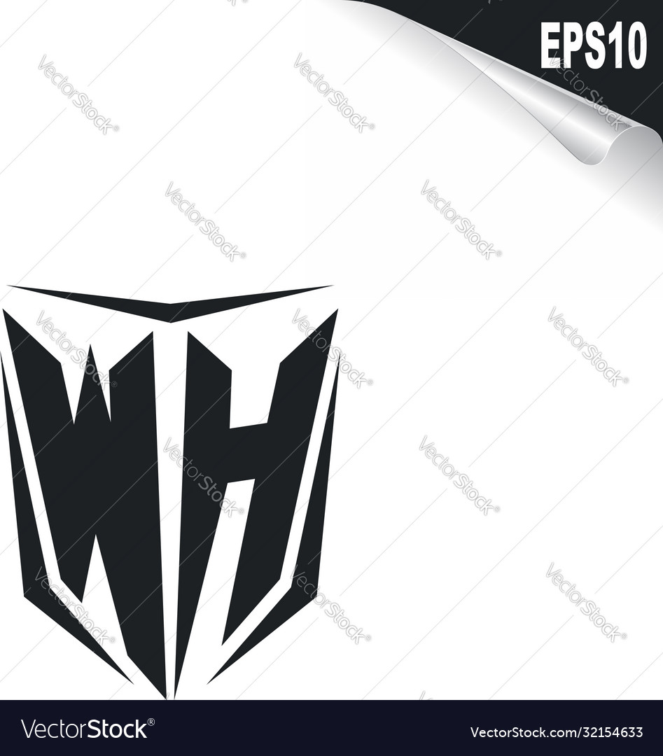 Initial wh logo design with shield style Vector Image