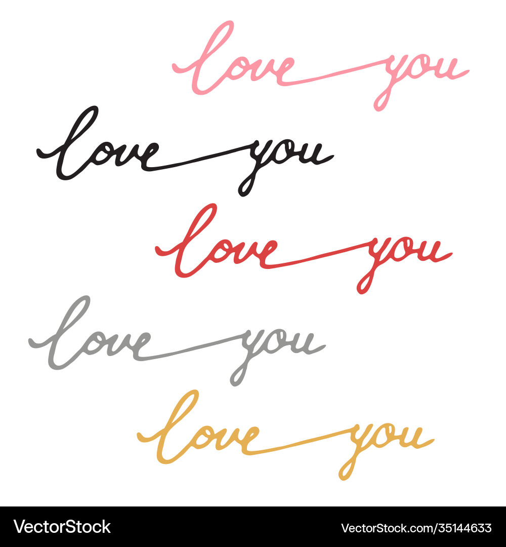 Inscription calligraphy love you Royalty Free Vector Image