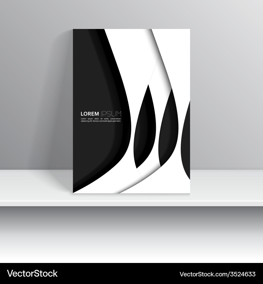 Magazine cover with curved lines Royalty Free Vector Image