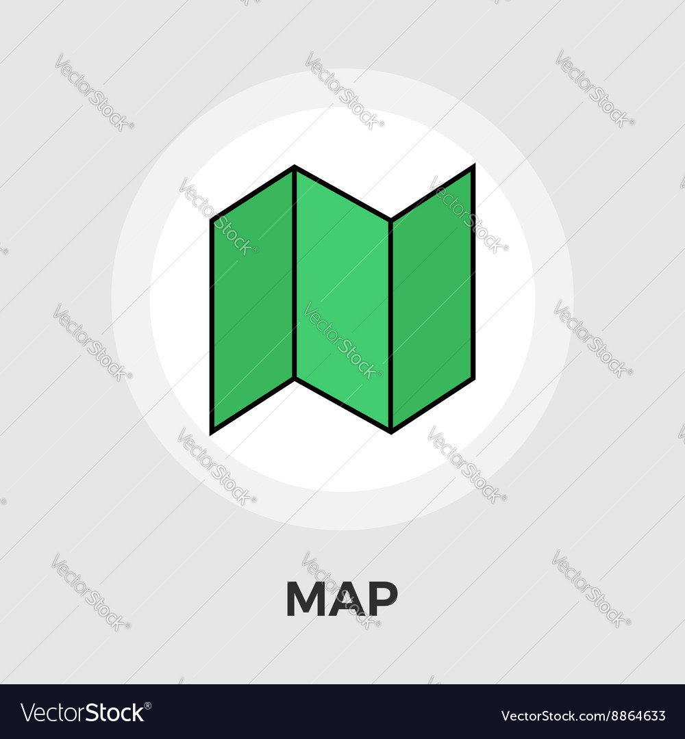 Map flat icon Royalty Free Vector Image - VectorStock