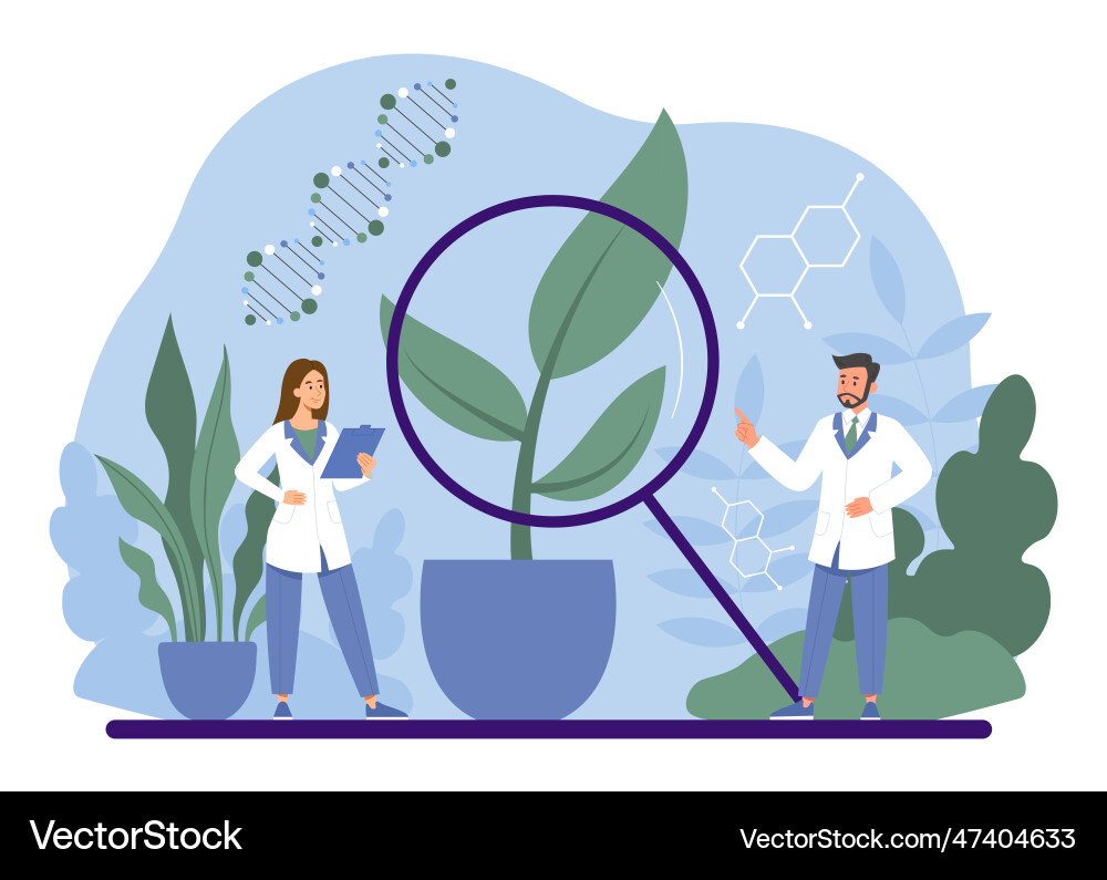 People conduct biological research concept Vector Image