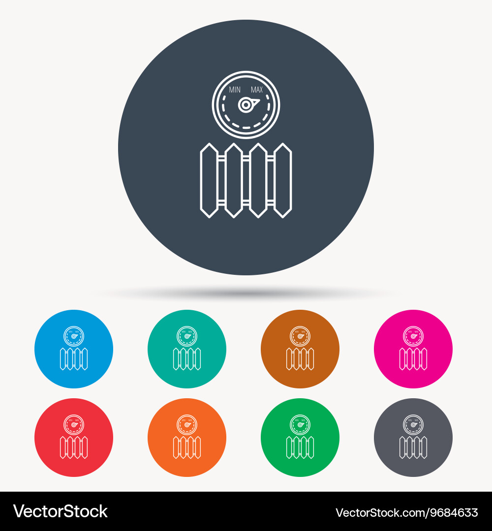 Radiator with regulator icon heater sign Vector Image