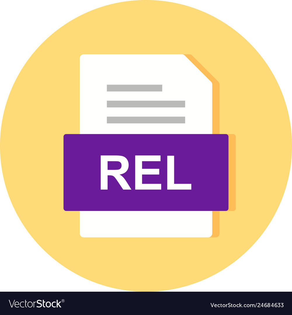 Rel file document icon Royalty Free Vector Image