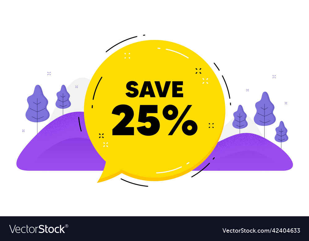 Save 25 percent off sale discount offer price Vector Image