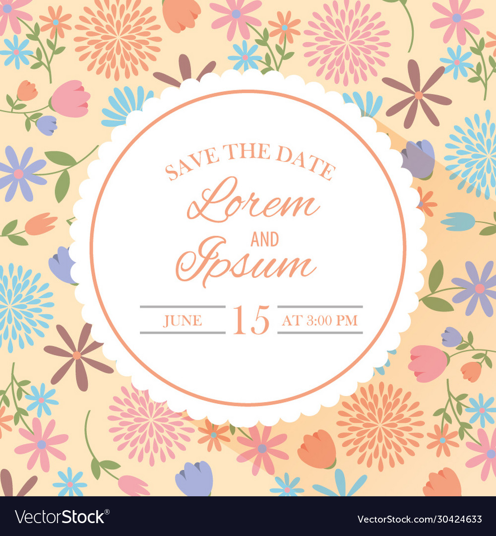 Save date circular frame Royalty Free Vector Image