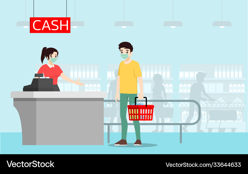 Social distancing to prevent coronavirus or Vector Image