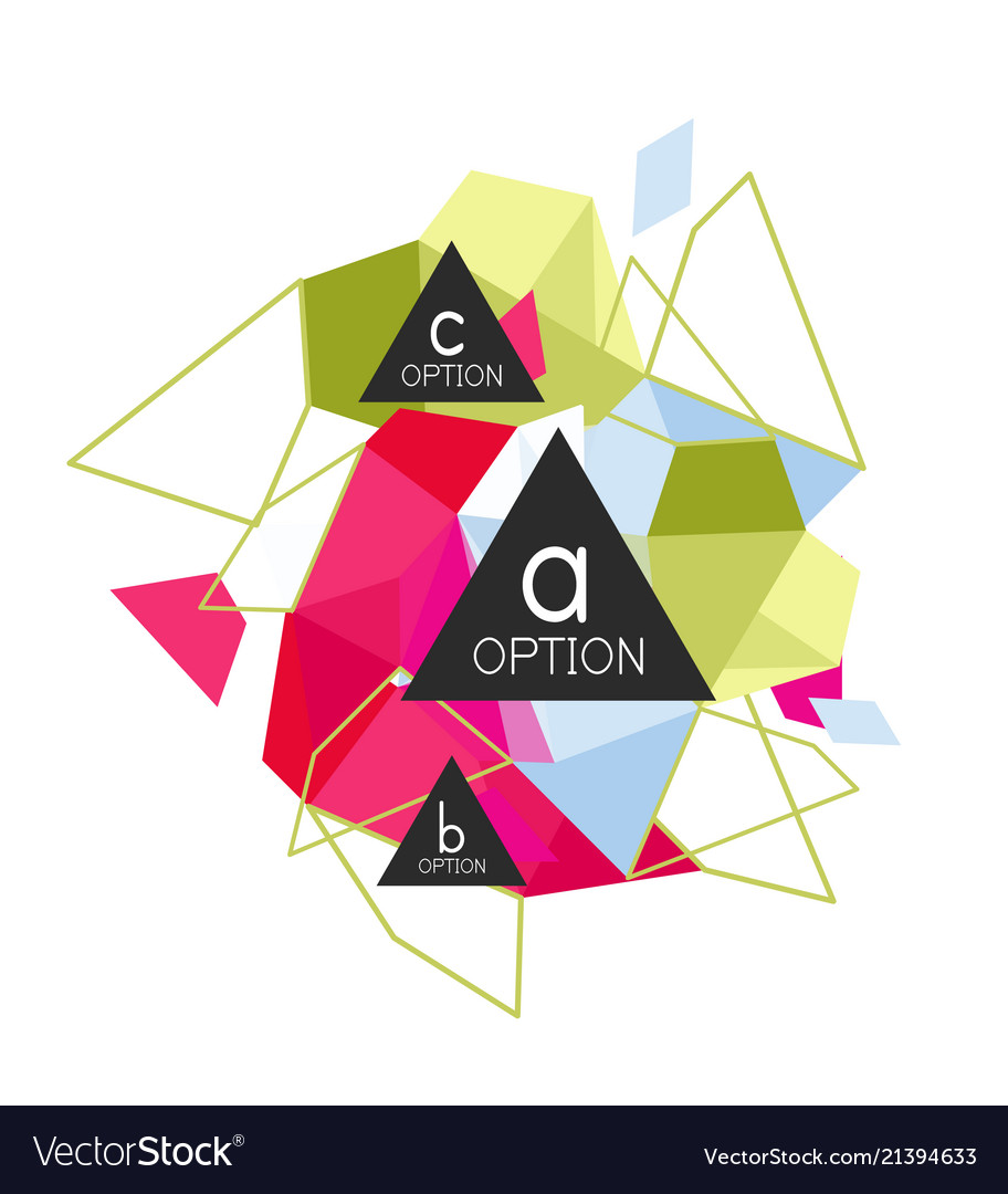 Triangle infographics design layout Royalty Free Vector