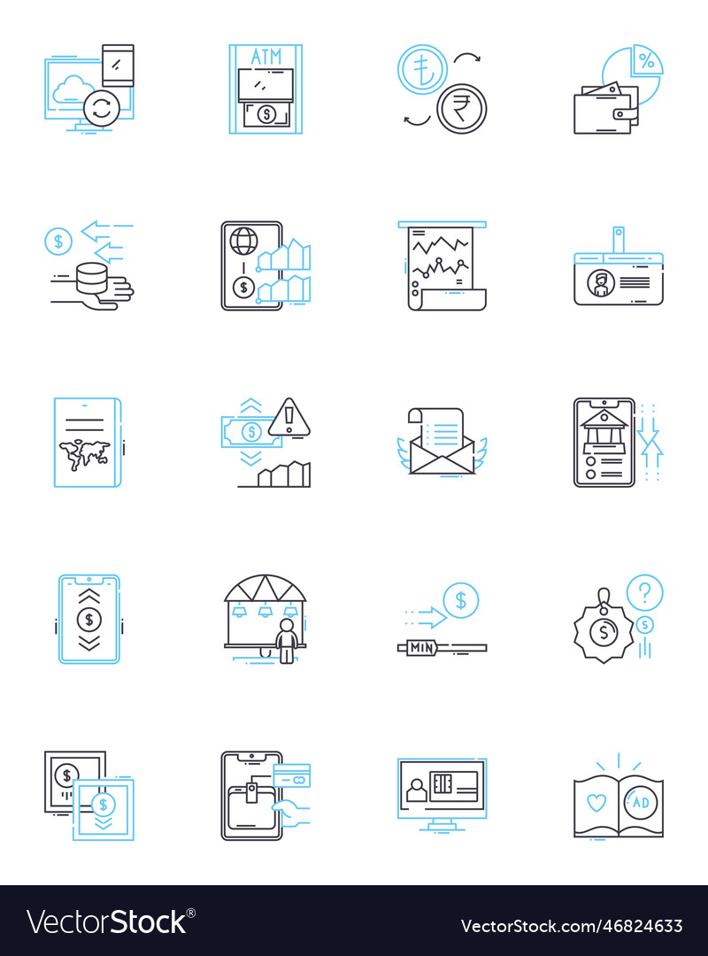 Value - worth linear icons set valuable merit Vector Image Value - worth linear icons set valuable merit Vector Image