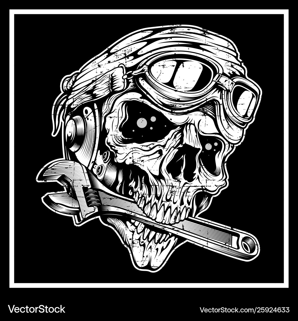 Vintage grunge style skull skull bites Royalty Free Vector