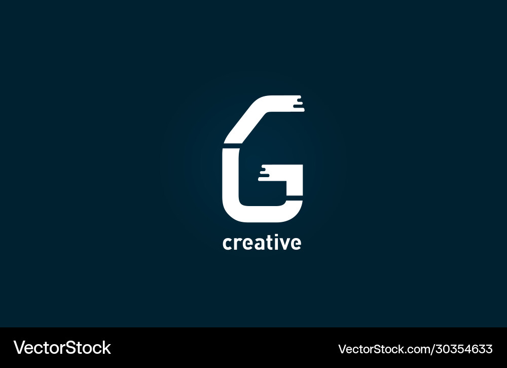 White creative g letter alphabet logo design icon Vector Image