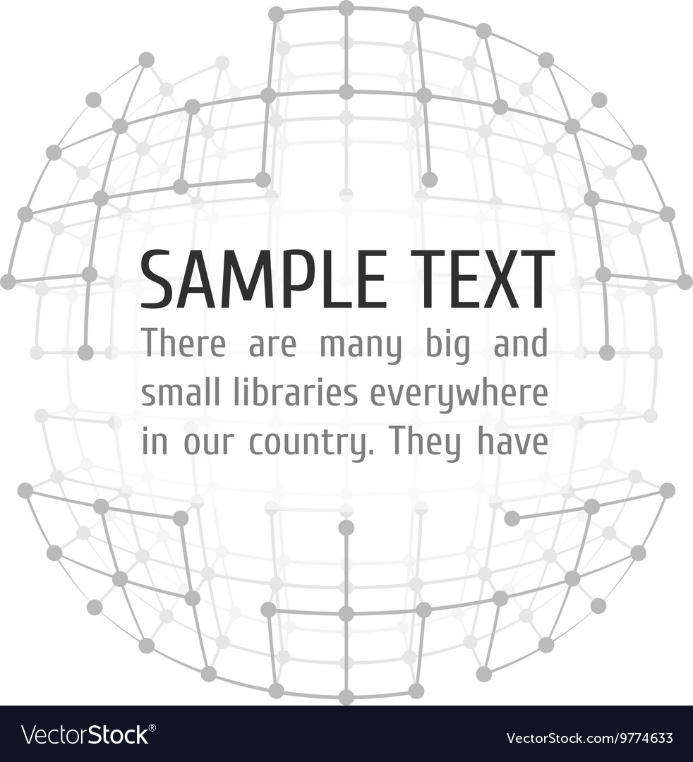 Wireframe mesh with text Royalty Free Vector Image