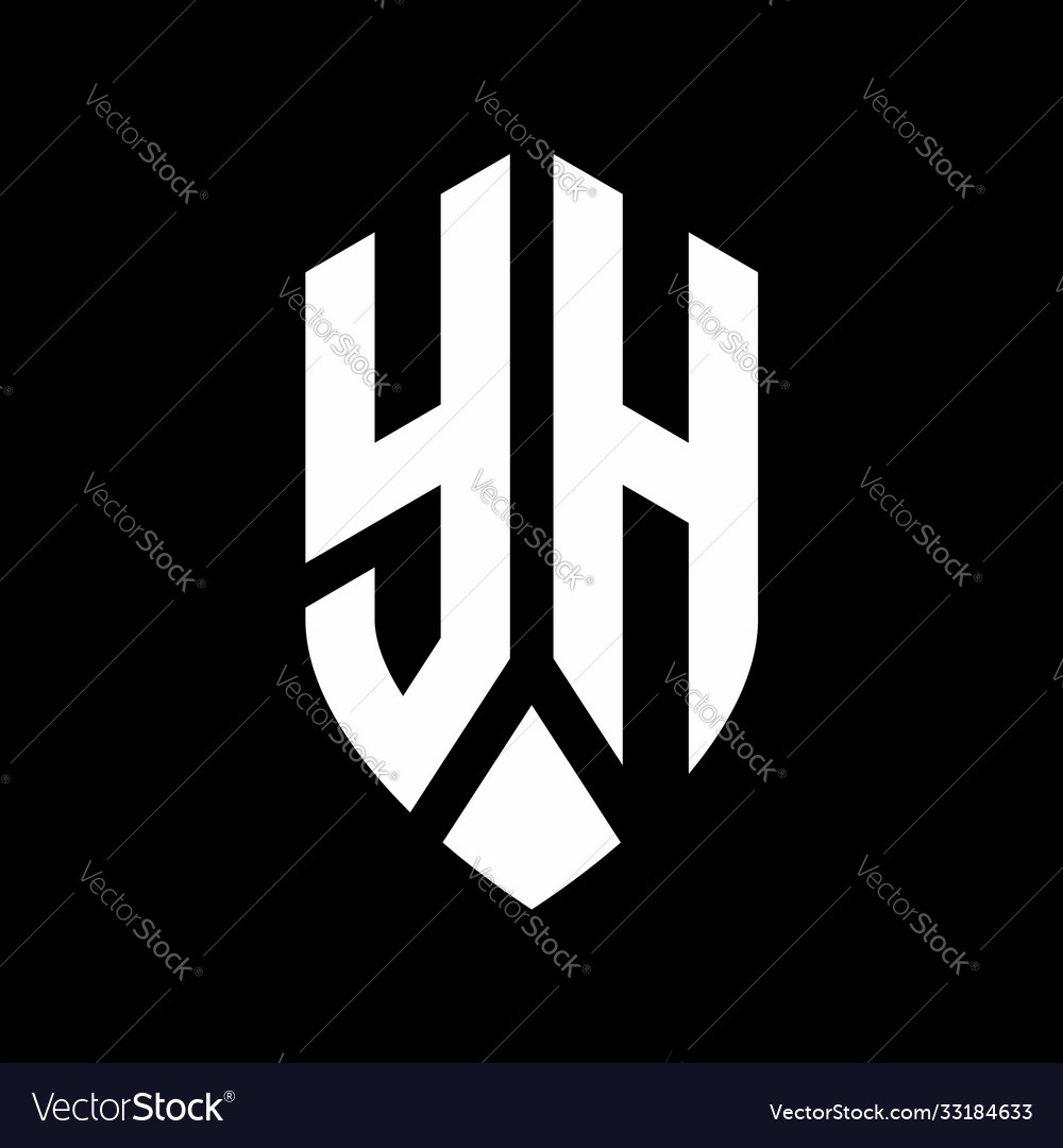 Yh logo monogram with emblem shield style design Vector Image