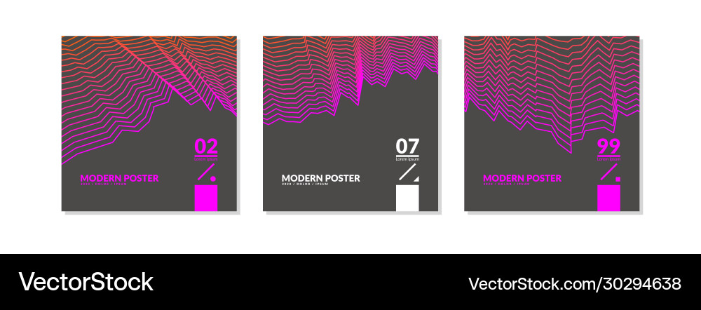 A set music covers with abstract elements Vector Image