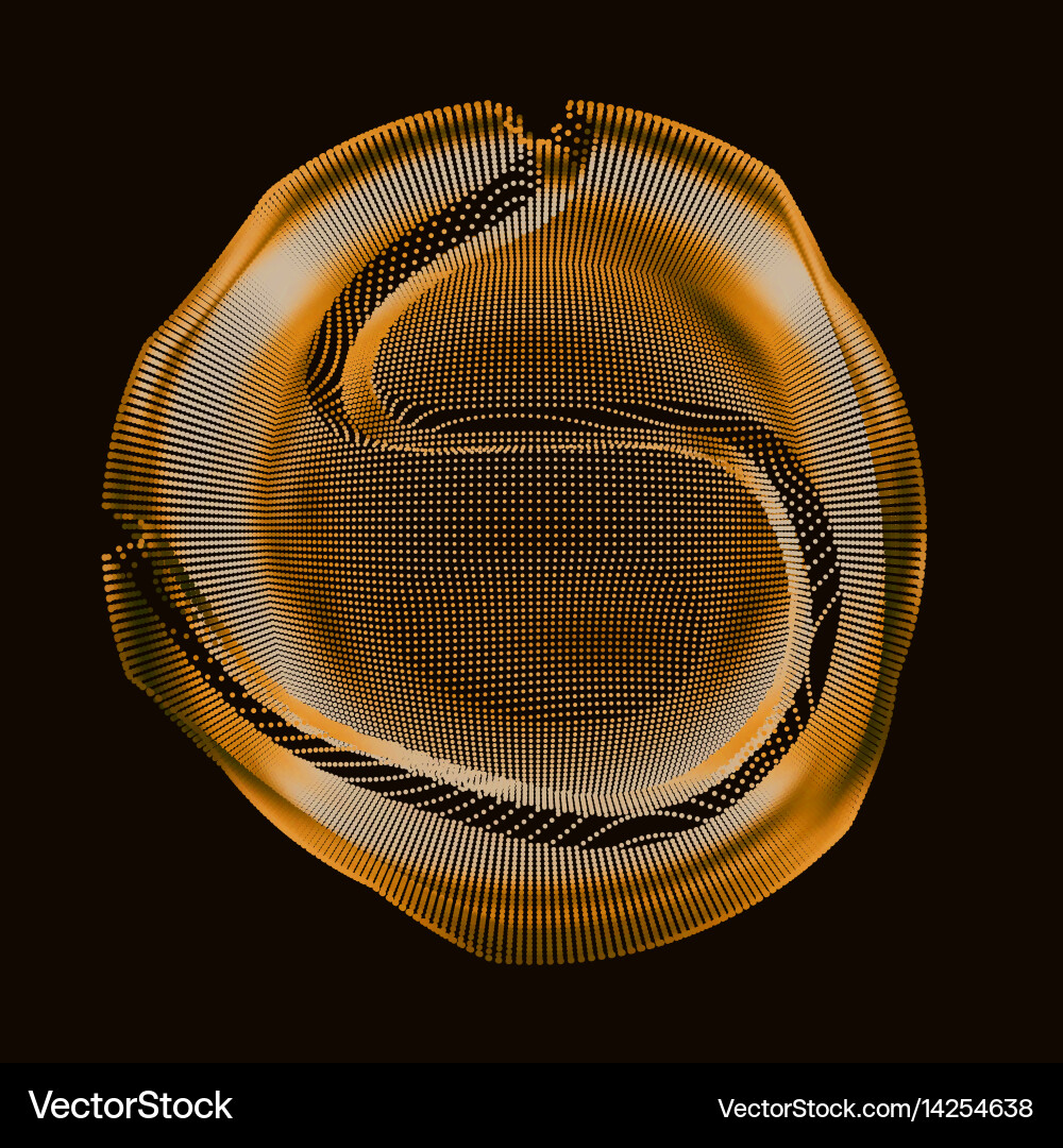 Abstract golden colorful mesh sphere Royalty Free Vector