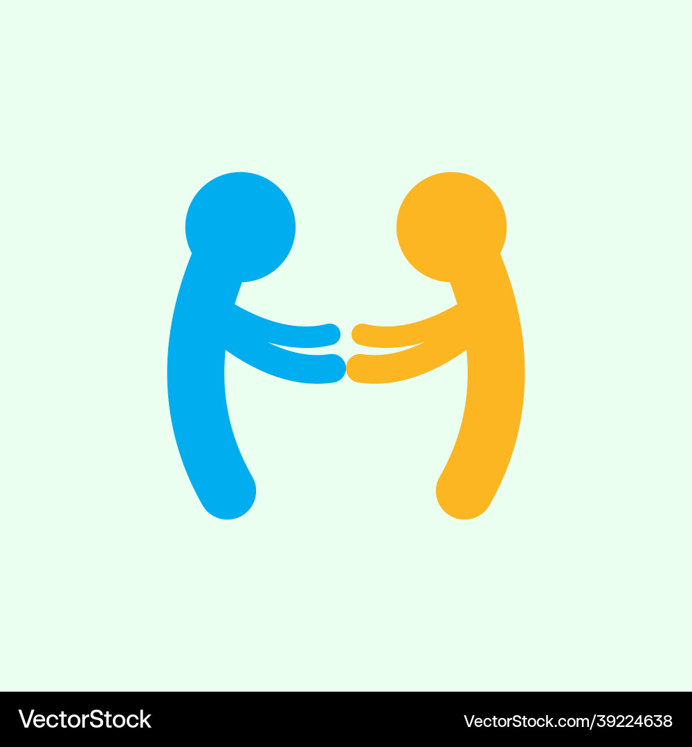 Abstract letter h people logo icon Royalty Free Vector Image